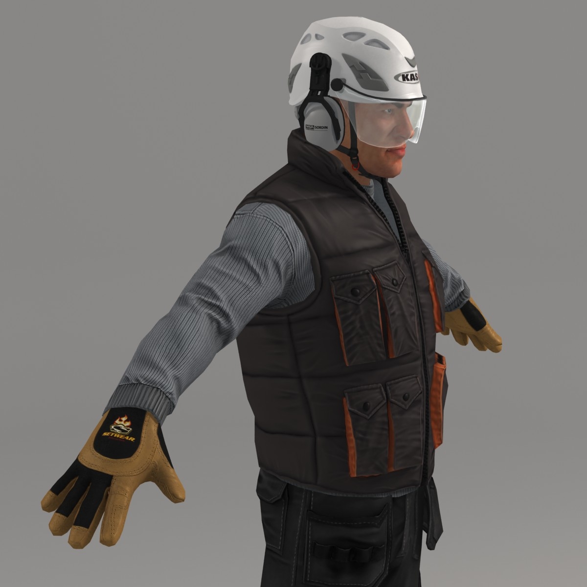 3d male workman man model