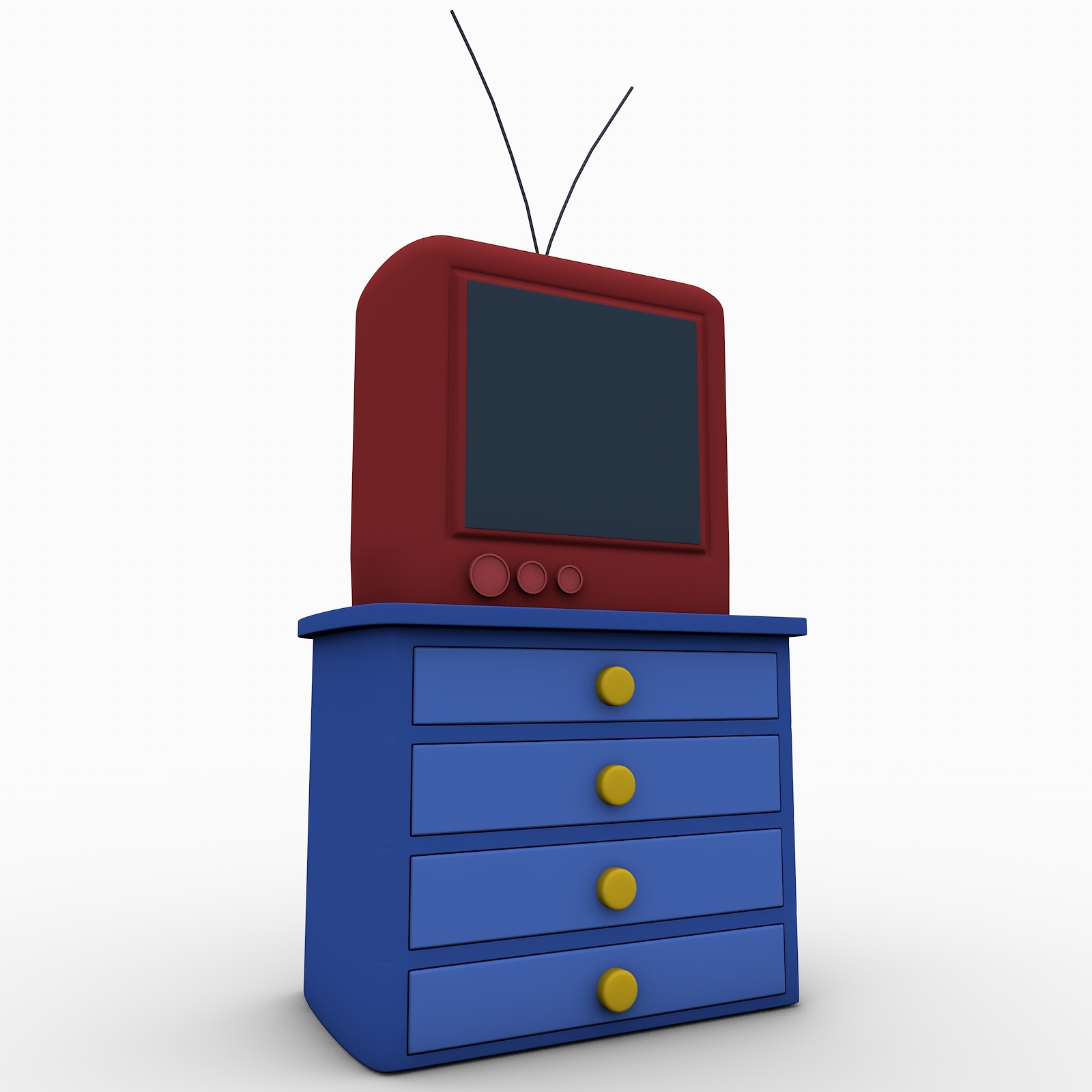 3ds max cartoon tv set
