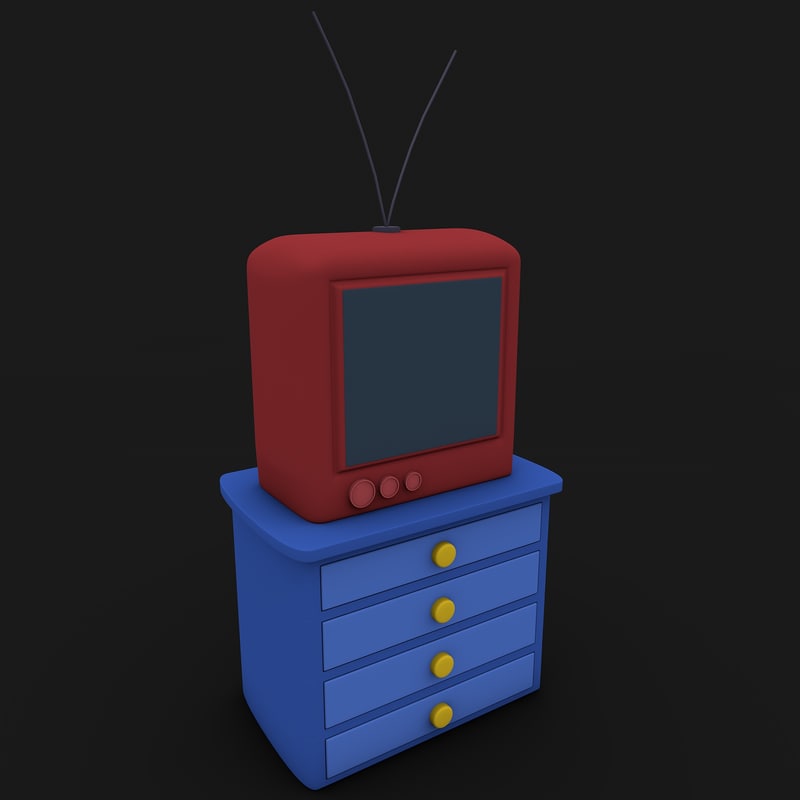3ds max cartoon tv set