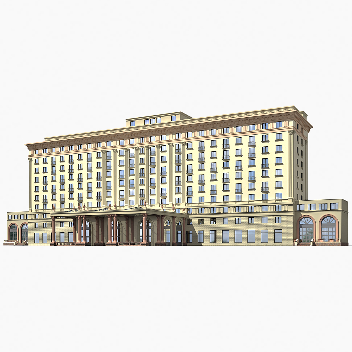 classic hotel building 3d model