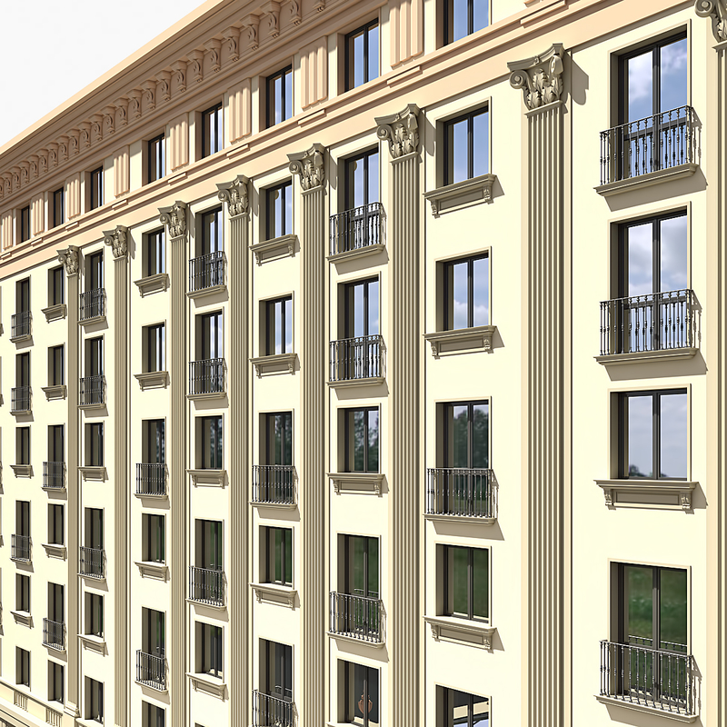 classic hotel building 3d model