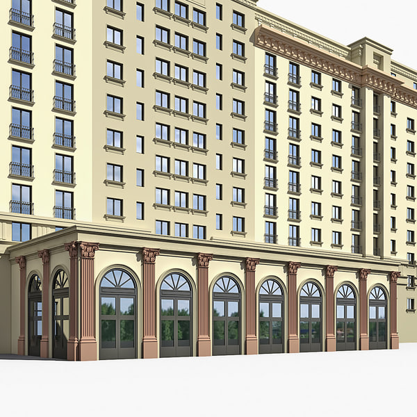 classic hotel building 3d model