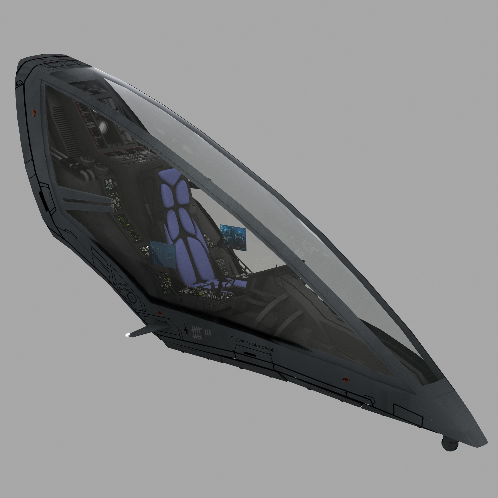 3d fighter escape pod cockpit