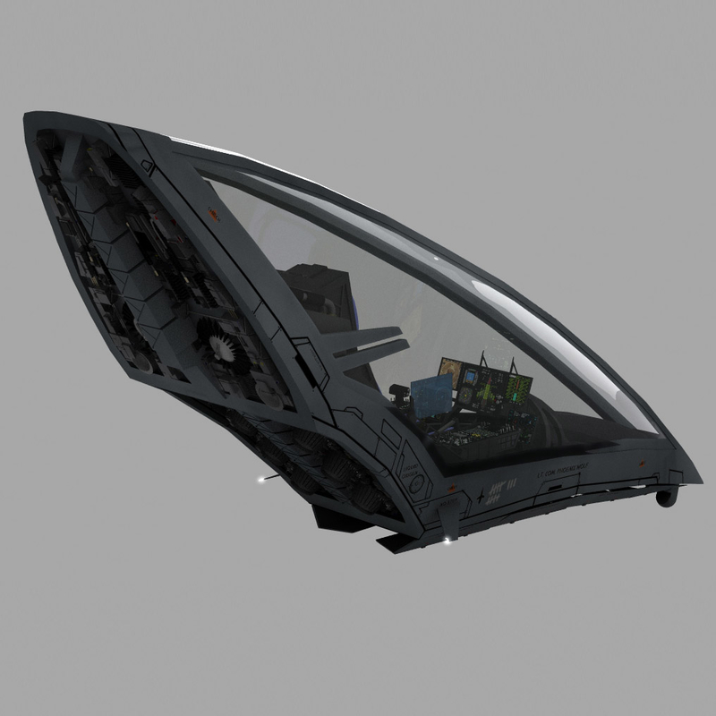 3d fighter escape pod cockpit