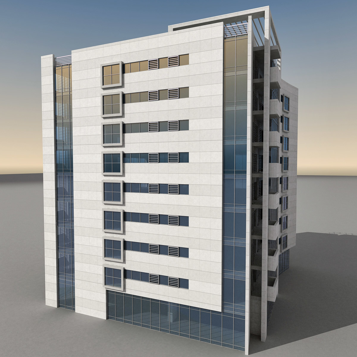 3d model modern building
