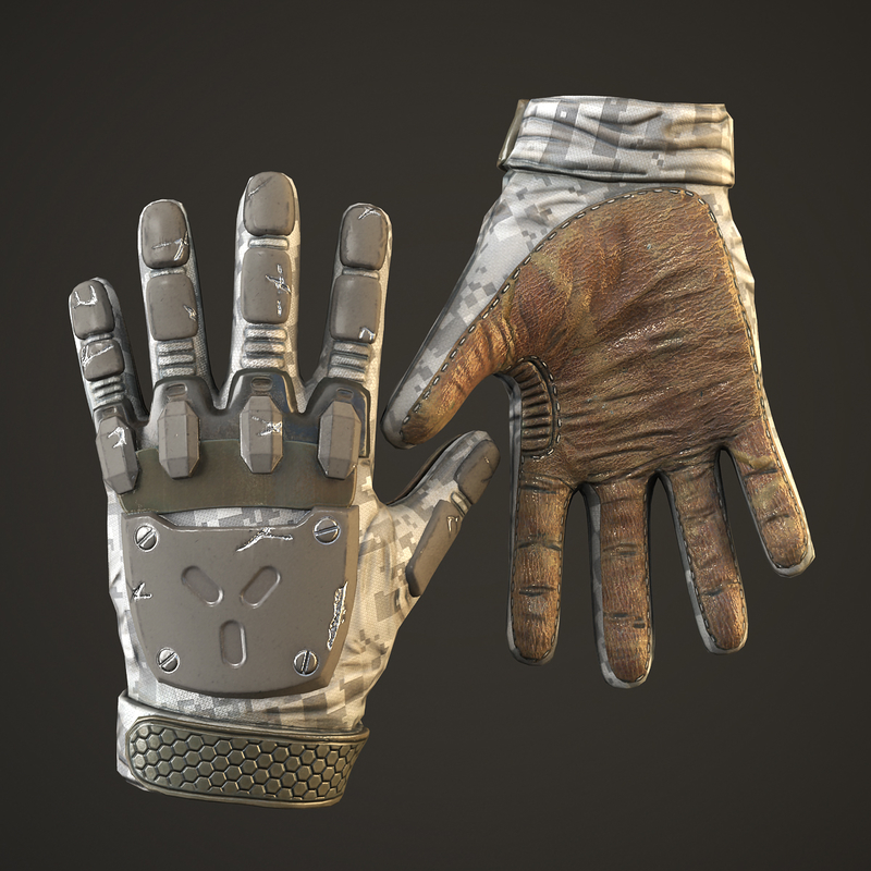 sci-fi gloves 3d max