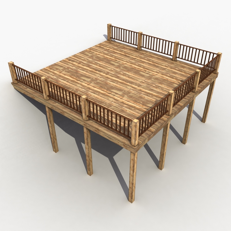 terrace modeled 3d model
