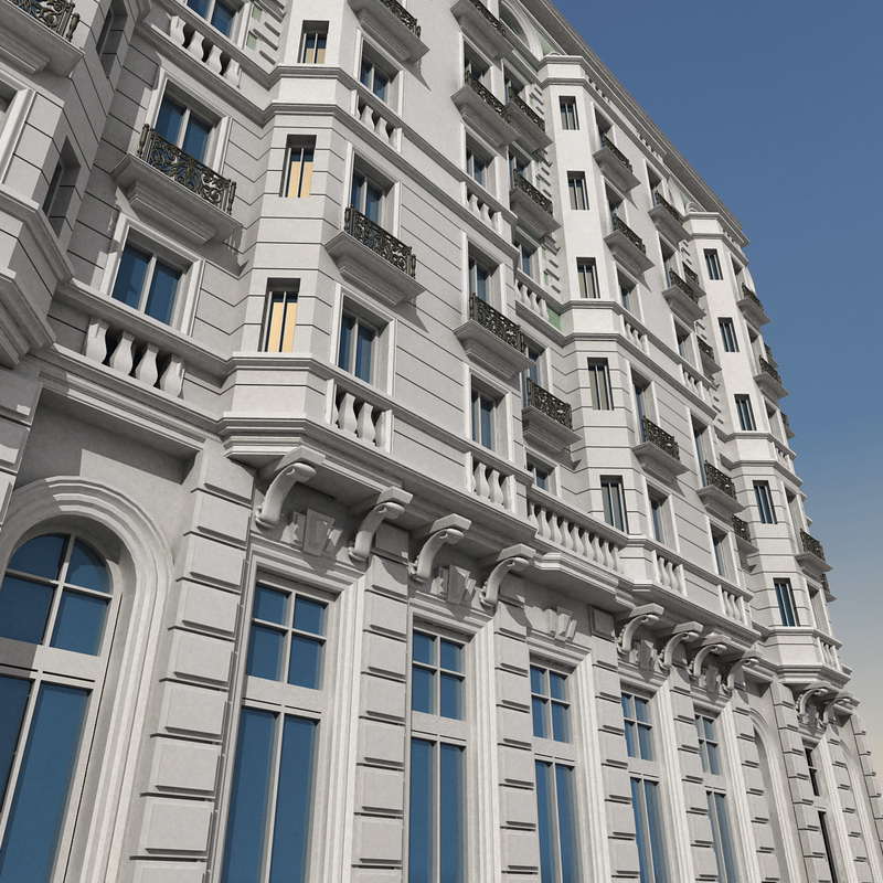 3d european building europe model