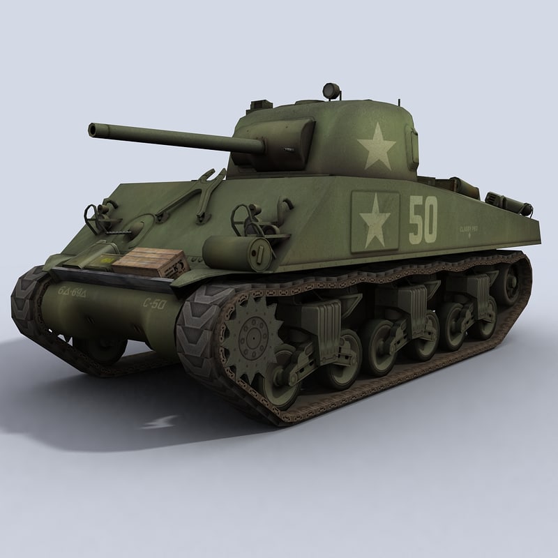 m4a3 sherman u s 3d model