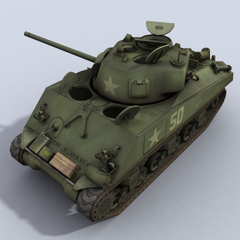 m4a3 sherman u s 3d model