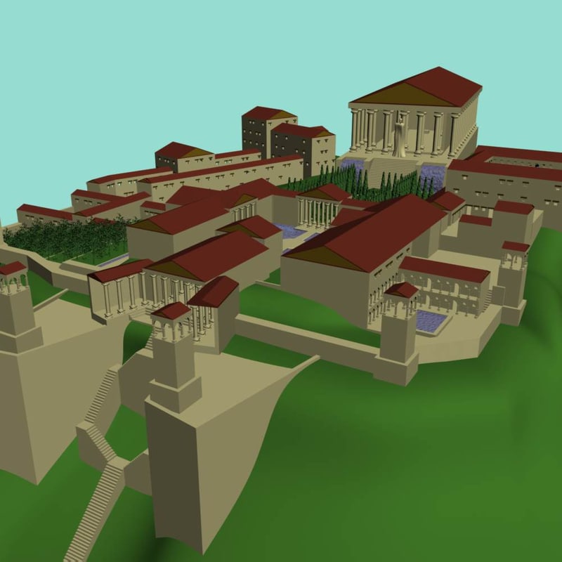 greek estate home temple 3ds
