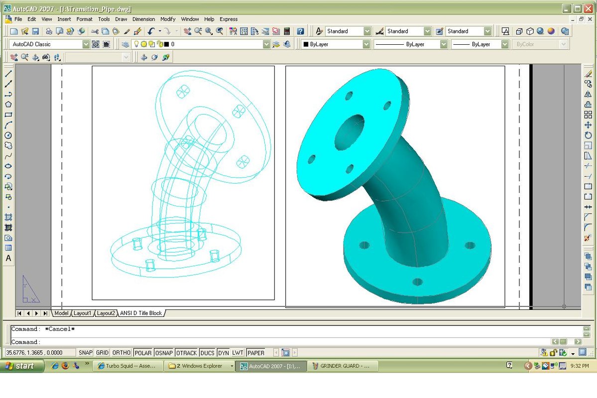 3d model transition pipe