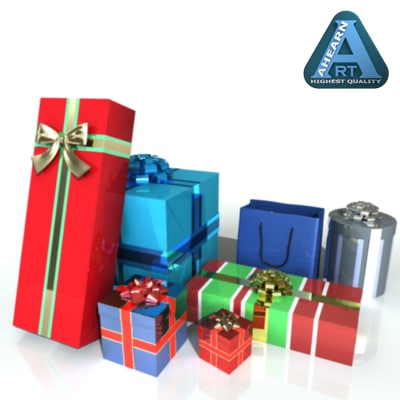 3d gifts wrapped