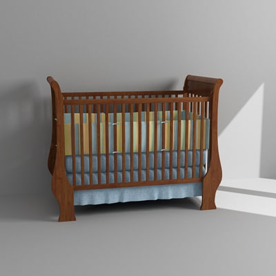 3d baby crib model