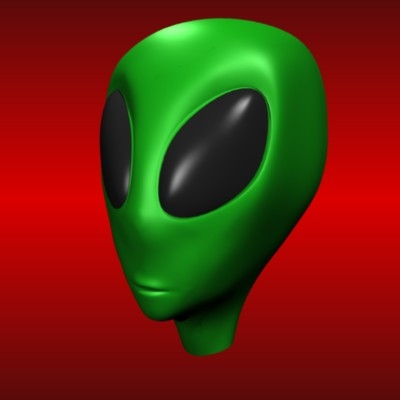 3d model alien head green
