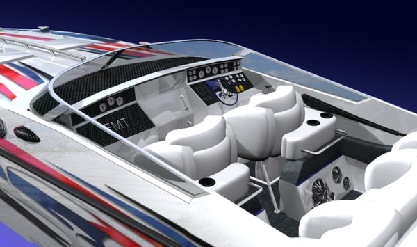 3d race boat model