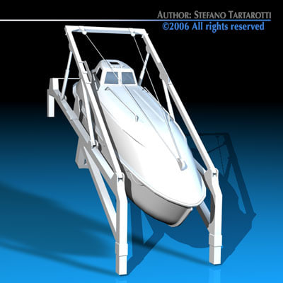 life boat fall ramp c4d