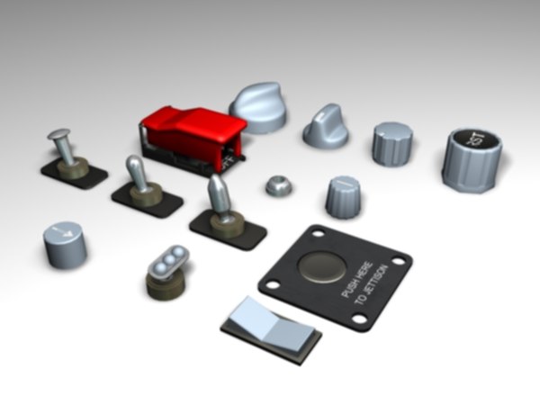 3d vintage toggle switch model