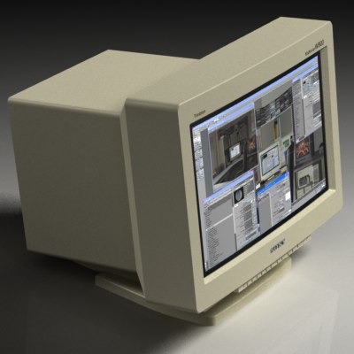 sony w900 crt monitor 3d model