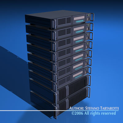 3d server rack model