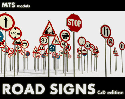 3d road signs model