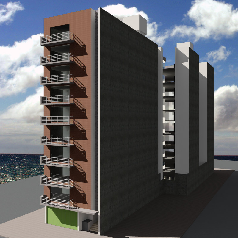 3d apartment building model