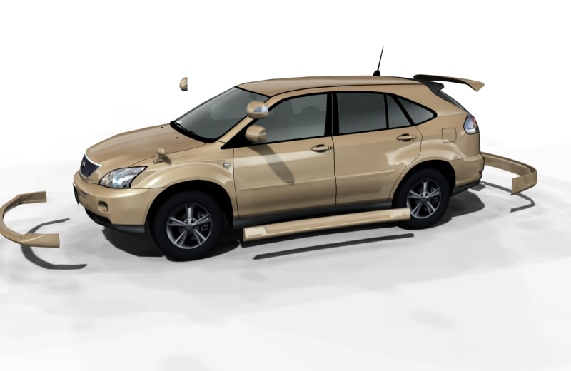 free toyota harrier hybrid 3d model