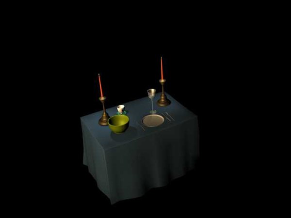 free table setting 3d model