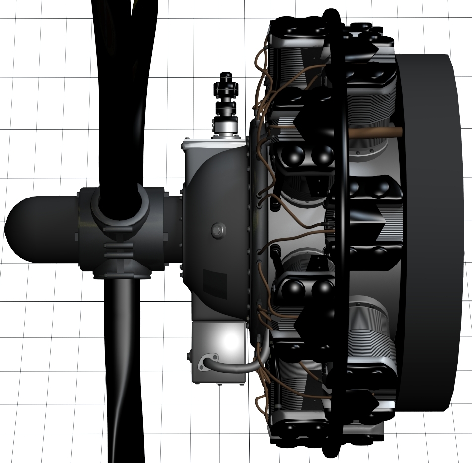 3d model of aircraft radial engine