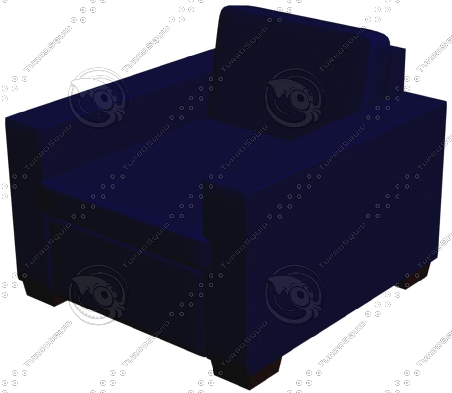3d blue modern chair model