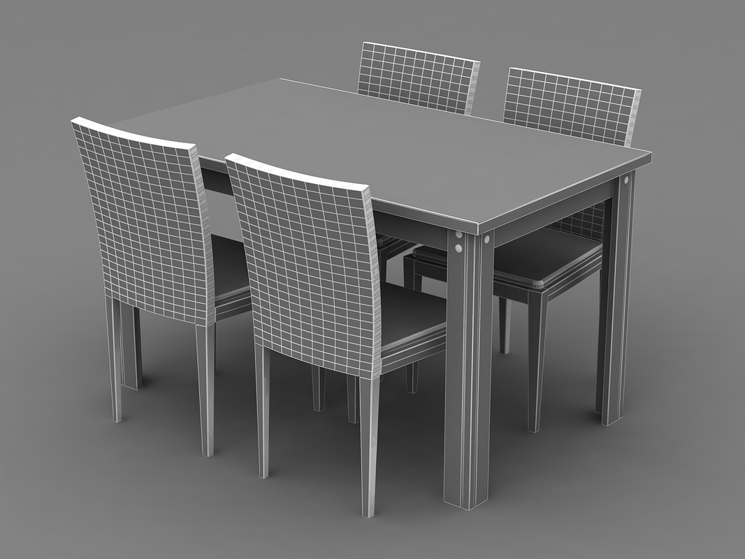 dinning table chairs 3d model