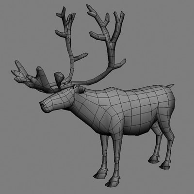 3d model reindeer real time