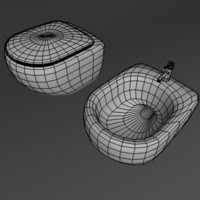 3d toilets bidets model