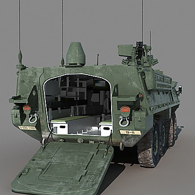 army m1130 command vehicle 3d model