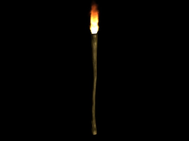 flaming torch 3d 3ds