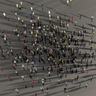 3d model of human crowd