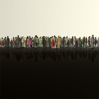 3d model of human crowd