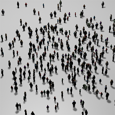 3d model of human crowd