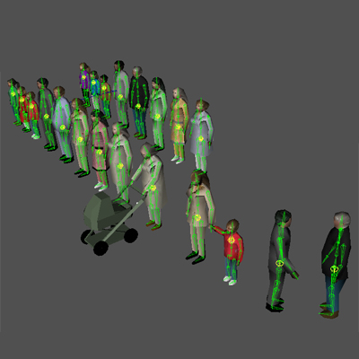 3d model of human crowd
