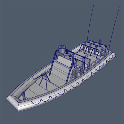11m rigid inflatable boat 3d model