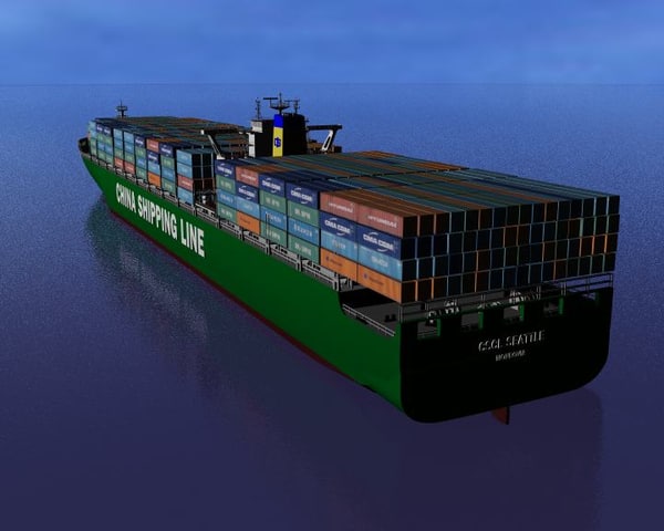 container vessel shipping 3d max