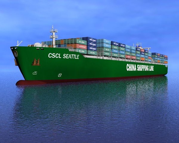 container vessel shipping 3d max