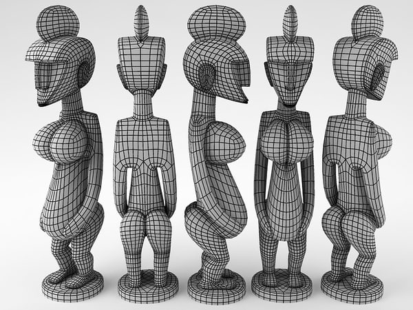 3d model african statue