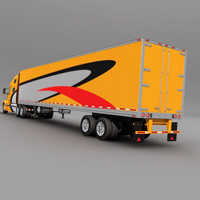 semi truck trailer 3d model