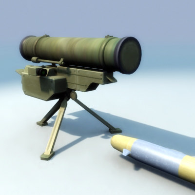 metis-m at-13 missile launcher 3d model