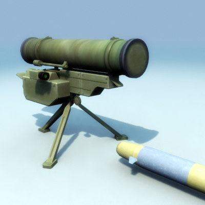 metis-m at-13 missile launcher 3d model