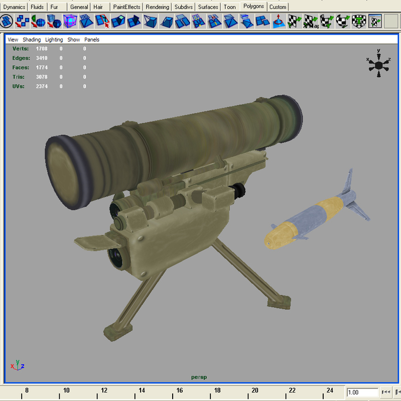 metis-m at-13 missile launcher 3d model
