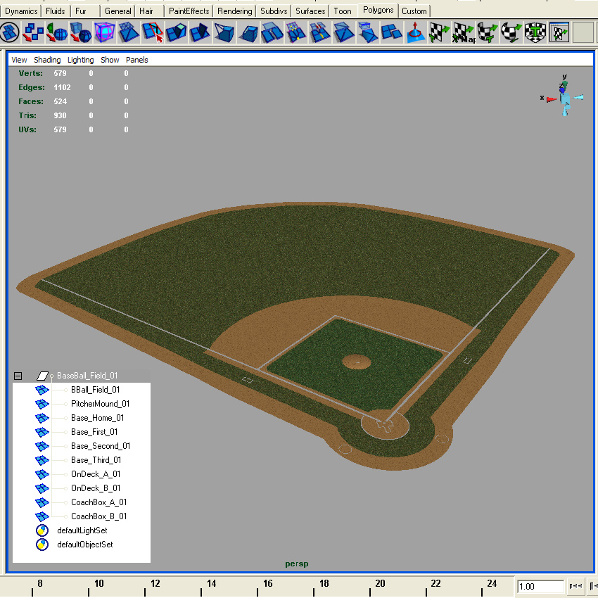 baseball field bases 3d model