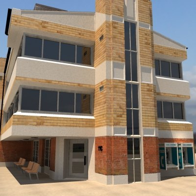3d model office building city
