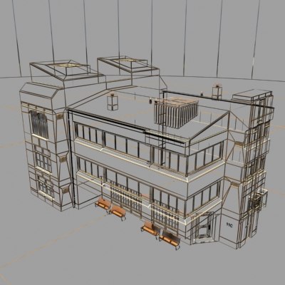 3d model office building city